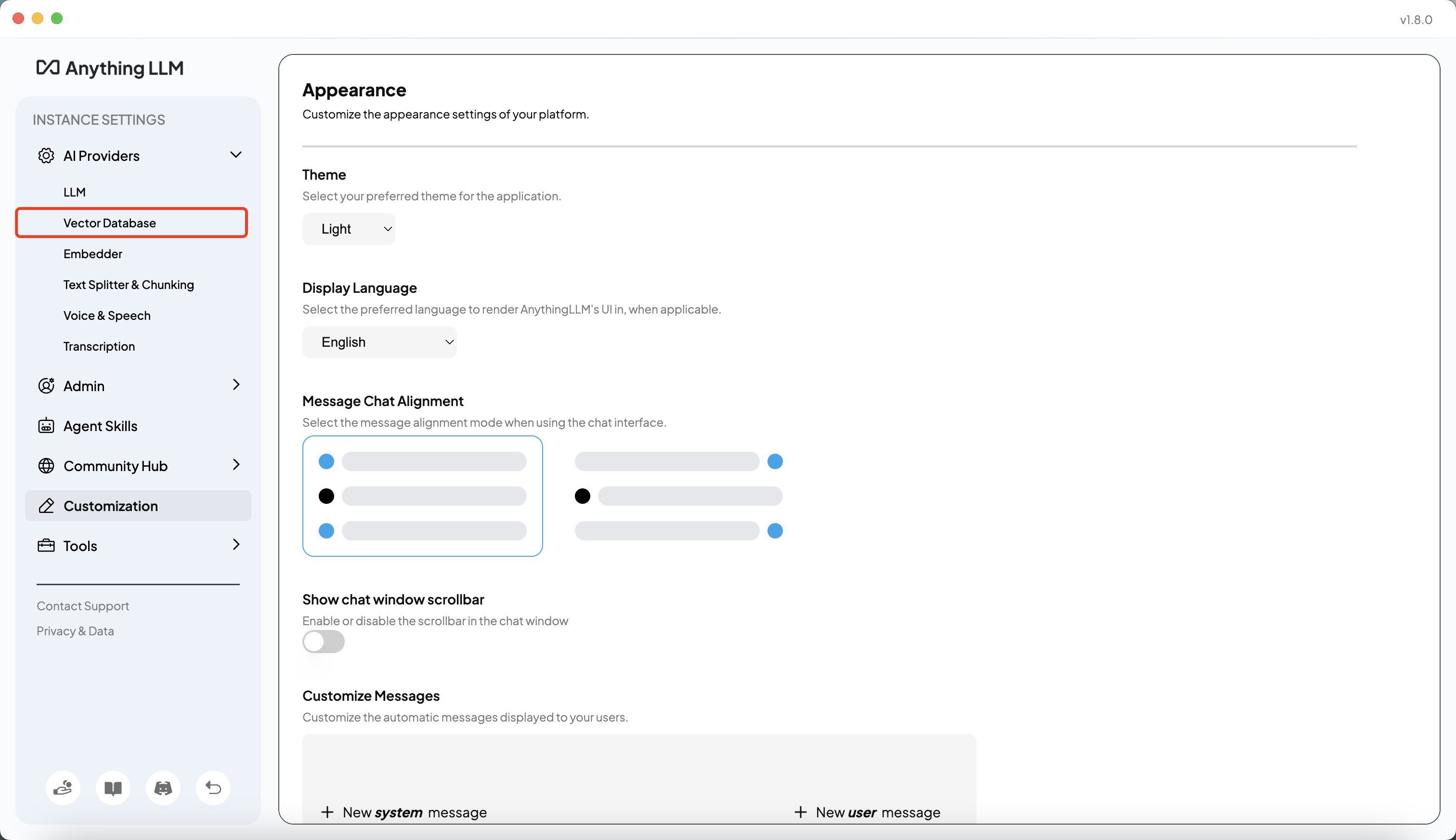 Use Milvus in AnythingLLM | Milvus Documentation