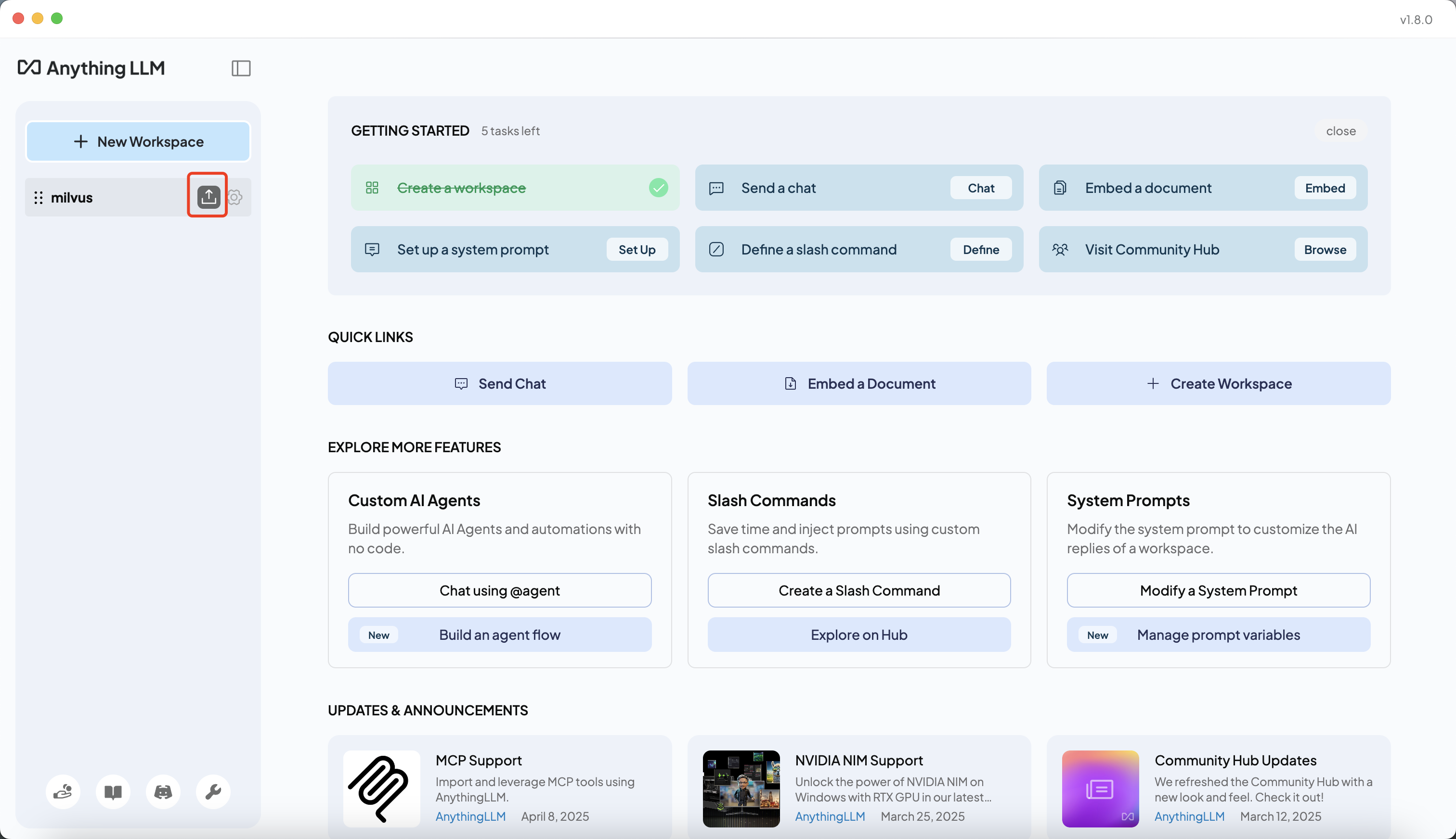 Use Milvus in AnythingLLM | Milvus Documentation