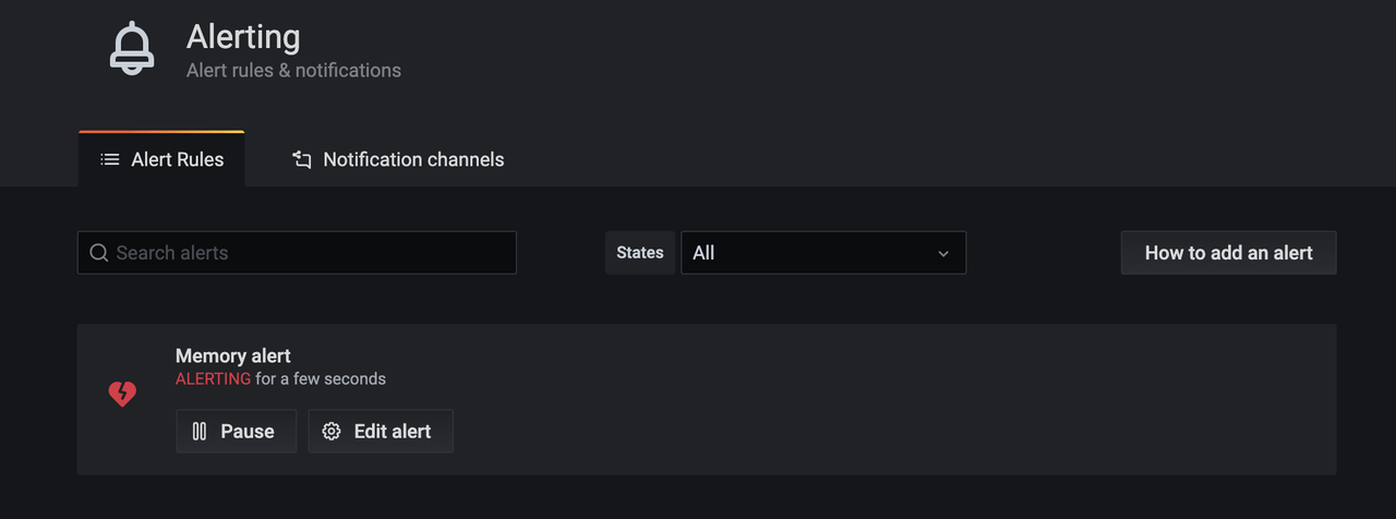Создать оповещение | Документация Milvus